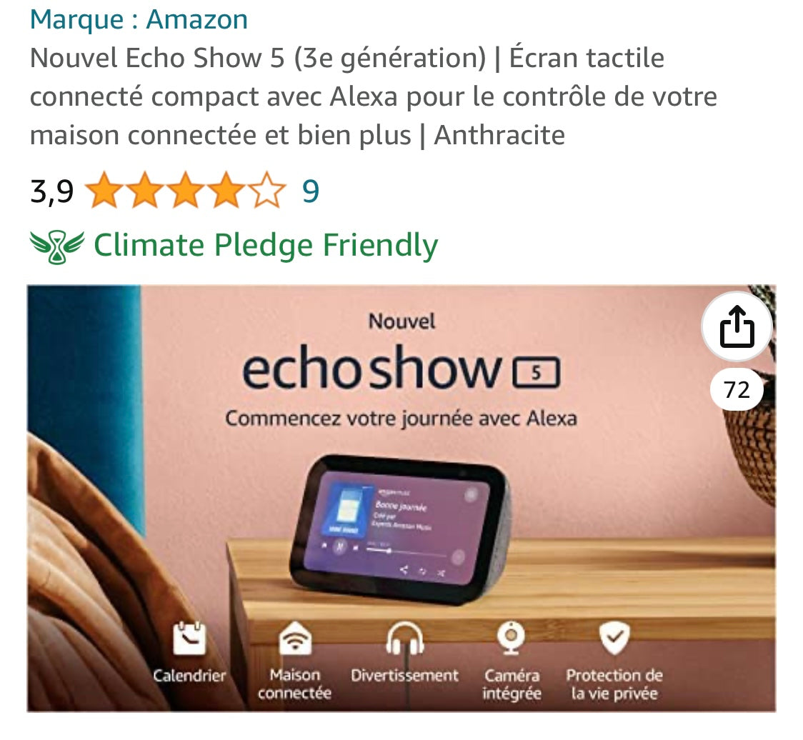 Echo Show 5 (3ème gen.) -24.900F – GEO Gabon Shop Online