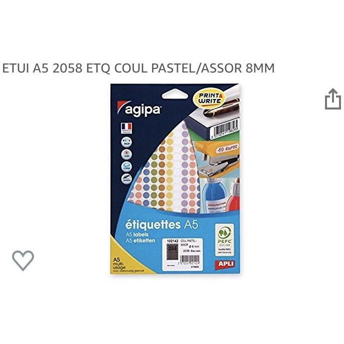 Gommettes 8mm étui de 2058 -20%